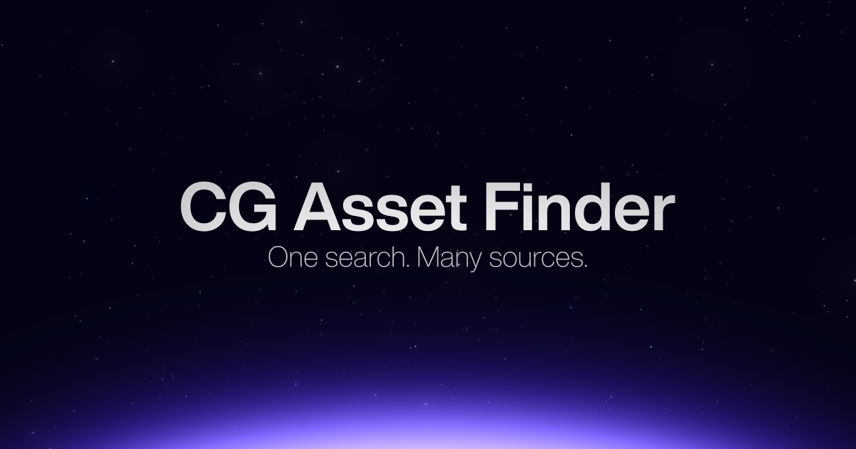 CG Asset Finder - Search 17+ Sites for Free 3D Models, Textures & VFX